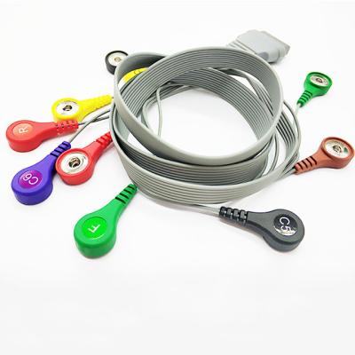 China EDAN SE - 2003 / SE - 2012 16 pin Portable Ecg holter Cables And Leadwires , 10 Leads Snap Type Ecg Machine Accessories for sale