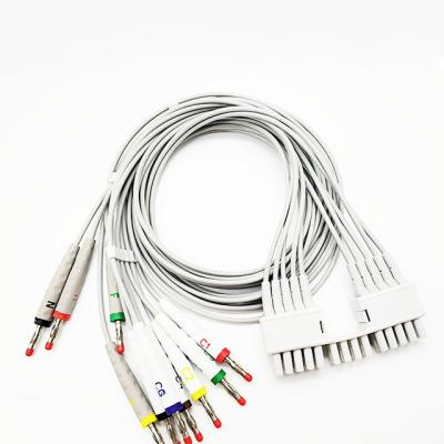 China 127cm Banana Plug 10 leads Ecg holter Cable , 0.47lb TPU Mortara Holter Monitor for sale