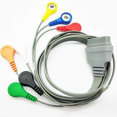 China Compatible EDAN Holter ECG Cable 16 Pin Connector 7 Leads For Patient for sale
