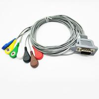 China DMS One Piece Holter ECG Cable Recorder With 7 Snap Leads 15 Pin Connector for sale