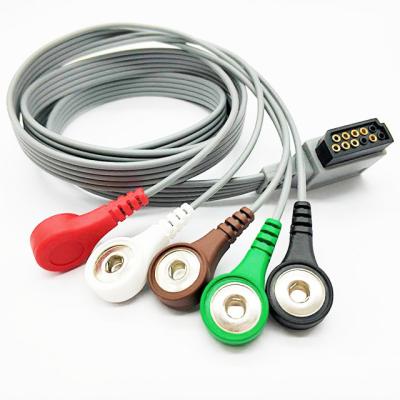 China HP M4725A Holter Ecg holter Cable , 5 Leads Snap Electric Heart Monitor Parts for sale