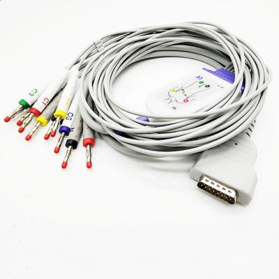 China Banana IEC 3.6M EKG Cables Compatible GE TPU Material 10K resistor for sale