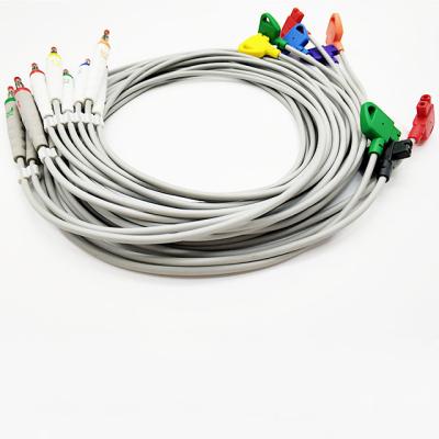 China Compatible HP Banana EKG Cables 10 Lead 4.0 AHA Machine Electrocardiograph for sale