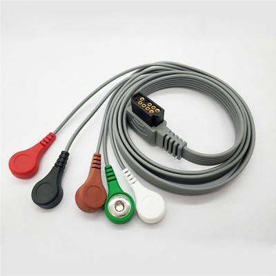 China TPU 5 Lead Holter Patient Cable Medical Materials Accessories For ECG Machine for sale
