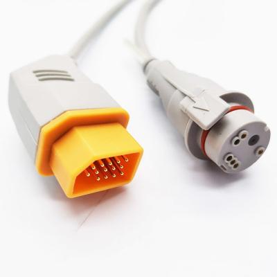 China BD Connector Male 12 Pin IBP Cable Nihon Kohden Compatible 13ft Cable Length for sale