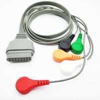 China 16 Pin 5 Leads Holter ECG Cable Snap Type Compatible EDAN SE-2003 SE-2012 China Medical for sale