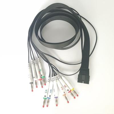 China Schiller Female Connector 10 Leads Holter Recorder Cable for sale