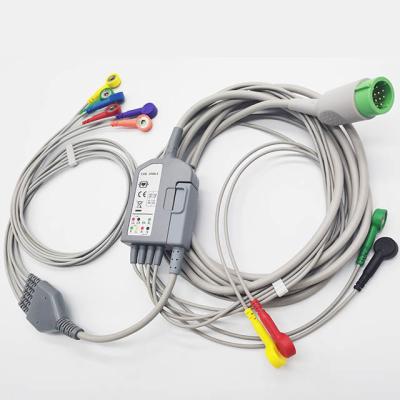 China MDT Physio Control Snap Connector Proximal 10 Lead Ecg Cables for sale