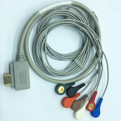 China Snap Connector 7 Lead Wires AHA GE Holter ECG Cable for sale