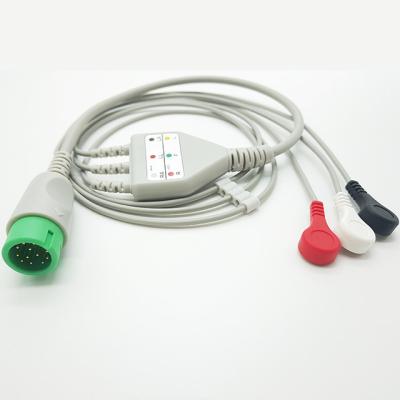 China Comen Telemetry ECG Cables Leadwires 12 Pin With Snap for sale