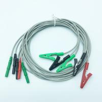 China Reusable DIN3 5 Lead Clip ECG Cable Green Black Red for sale