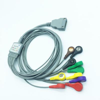 China Reusable Beneware Snap Holter ECG Cable For Portable Monitor for sale