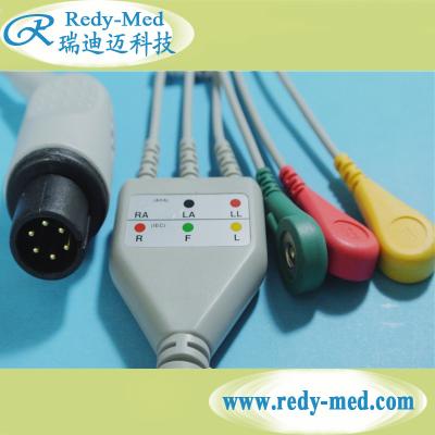 China IEC AHA Common AAMI 3 5 Lead One Piece ECG Cable for sale