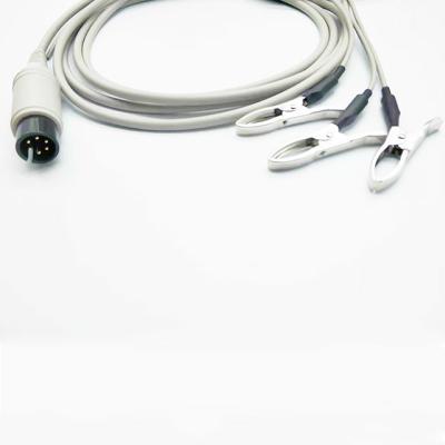 China AAMI 6 pin 3 Lead Animal Clip TPU AHA ECG Cables And Leadwires for sale