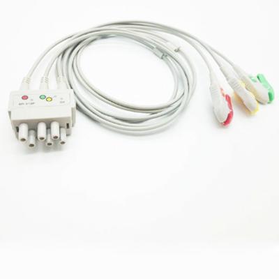 China Class I 3 Lead TPU 3ft Nihon Kohden ECG Cables for sale