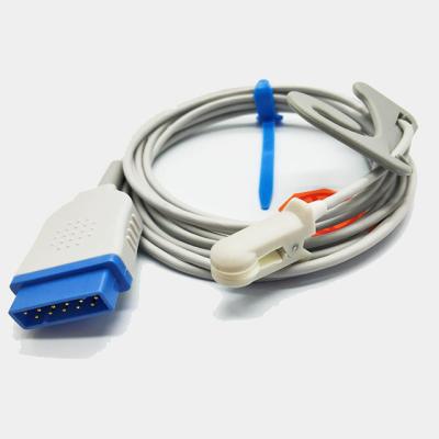 China 3mtr Long GE Marquette Monitor SPO2 Sensor Ear Clip For Adult for sale