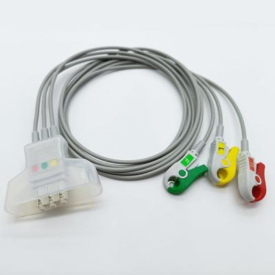 China TPU ISO13485 HP PH Telemetry ECG Cables 3 Leads Grabber for sale