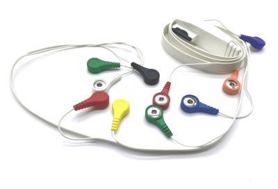 China Mortara H12 10 Leads IEC AHA Holter Snap ECG Cable for Patient Monitor for sale