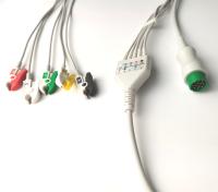 China A5 A8 IEC ECG Lead Wires Biolight With 5 Clip Encrypted Chip for sale