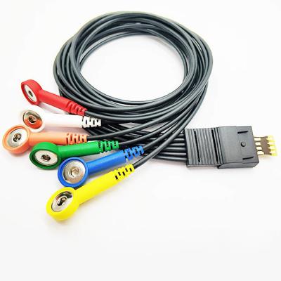 China Holter Patient Monitor ECG Cable 6 Leads Compatible Schiller MT200 MT101 for sale