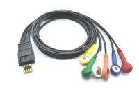 China Compatible Schiller MT200 , MT101 One Piece 4/6 Leads Black Color Holter Patient Monitor ECG Cable for sale