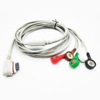 China IEC AHA Snap Clip Holter ECG Cable GE SEER Light 5 7 10 Leads for sale