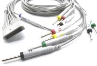 China 10 Leads IEC/AHA 0.25mA DIN3.0/Banana4.0/Snap/Clip Holter ECG Cable MedEX ECG200.300 for sale