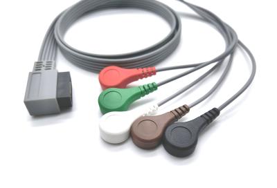 China PH DigiTrak XT 5 Leads IEC/AHA Snap/Clip Holter ECG Cable CE/ISO13485 for sale