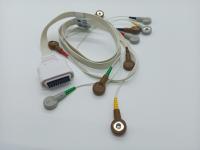 China Edan DX12 0.17lb Holter ECG Cable 10 Leads IEC AHA Snap Clip Banana 4.0 for sale