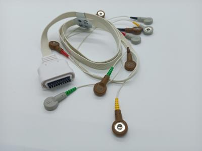 China Edan DX12 0.17lb Holter ECG Cable 10 Leads IEC AHA Snap Clip Banana 4.0 for sale