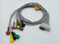 China IEC AHA Snap Clip Banana 4.0 Holter ECG Cable 1m Compatible CARDIOLINE for sale