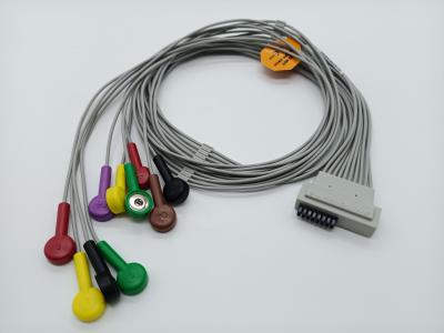 China IEC AHA Snap Clip Banana 4.0 Holter ECG Cable 1m Compatible CARDIOLINE for sale