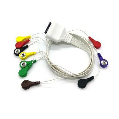 China 10 Lead AHA Standard Holter ECG Cable For EDAN Snap connection for sale