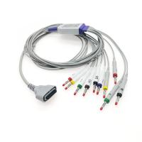 China EDAN DX12 Compatible 10 Leads IEC AHA Holter ECG Cable With Banana 4.0 for sale