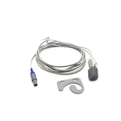 China 6 Pin Monitor SpO2 Cable Medical 3m Ear Clip TPU Pediatric For Adult for sale