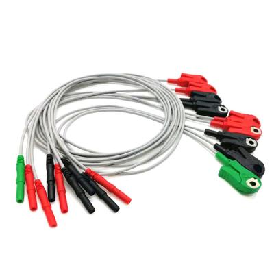 China D Type ECG Electrode Leadwire 0.6m 9 Lead Grabber TPU EKG for sale