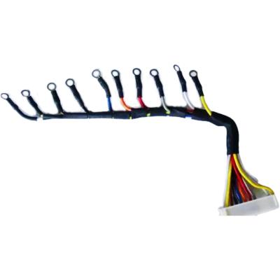 China Insulated electronic wiring harness copper wire braided with multi pin terminal for sale