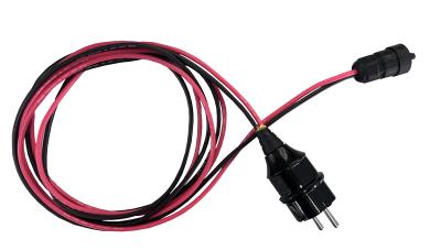China AC Red Black Silicone Power Line EV2.5MM² 16A Waterproof 2 Round Pin Power Plug Power Supply Harness for sale