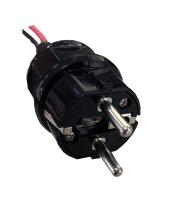 China AC Red Black Silicone Power Line EV2.5MM² 16A Waterproof 2 Round Pin Power Plug Power Supply Harness for sale