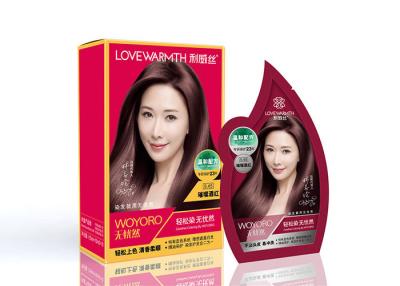 China Non Ammonia Hair Dye Shampoo 10ml 15ml Custom Size Gray Coverage 12-24 Weeks for sale