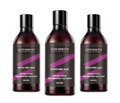 China Semi Permanent Hair Color Cream Mystic Pink Lilac 15 Shampoos Ammonia Free for sale