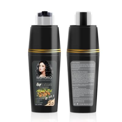 China Woyoro Grey Coverage Hair Color Shampoo 15ml 200ml Ammonia Free Eco Friendly for sale