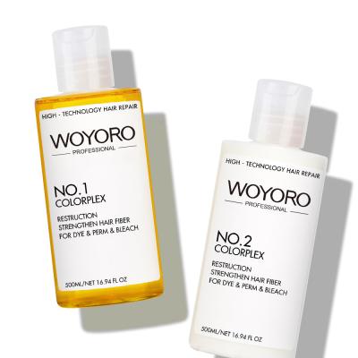 China WOYORO Hair Colorplex Bond Repair Set 500ml for Dyed Permed Bleached Hair Restore Shiny Glossy for sale