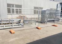 China Mobile Metal 4.0mm Temporary Steel Fencing Hot Dipped Galvanized With Base for sale