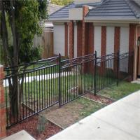 China Black Powder Coated Wrought Iron Fence Panels 1.8m Height for sale