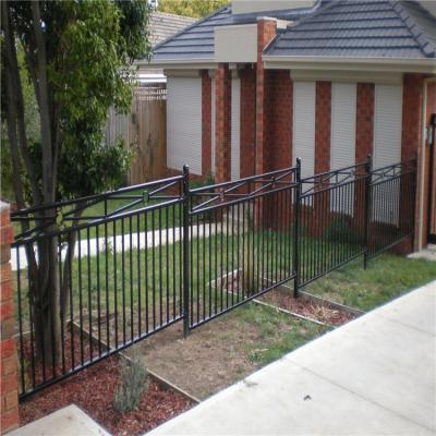 China Black Powder Coated Wrought Iron Fence Panels 1.8m Height for sale