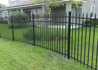 China Matting Black Powder Coated Steel Fence 6ft 7ft 8ft custom made for sale