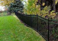 China Powder Coated Black Wrought Iron Ornamental Fence Easy Installation for sale