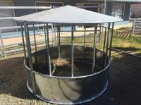 China Galvanized Steel 1.8m 1.9m Round Cattle Hay Feeders Metal Horse Feeder antirust for sale