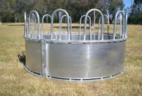China Galvanized Steel 1.8m 1.9m Round Cattle Hay Feeders Metal Horse Feeder antirust for sale